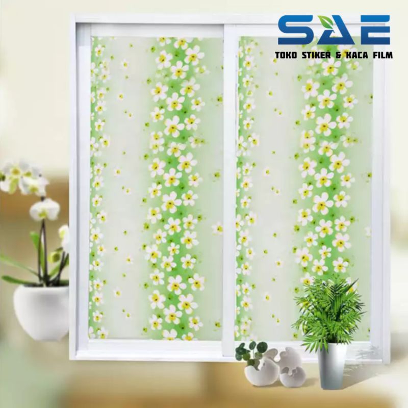 Jual Sticker Kaca Jendela Rumah Sandblast Motif Bunga Premium Tidak ...