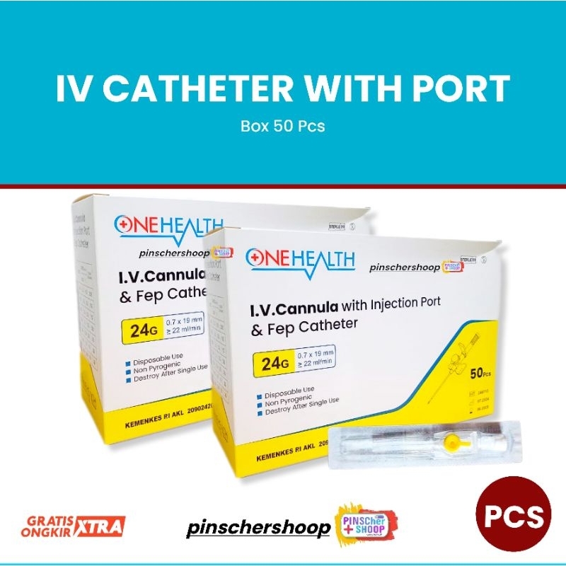 Jual IV CATHETER WITH INJECTION PORT ABOCATH - SATUAN | Shopee Indonesia