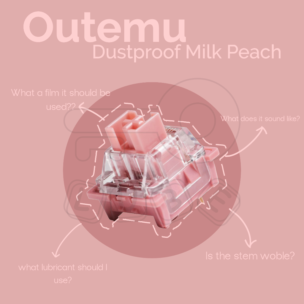 Jual LUBED OUTEMU Milk Peach Dustproof Switch Linear Mechanical Switch ...