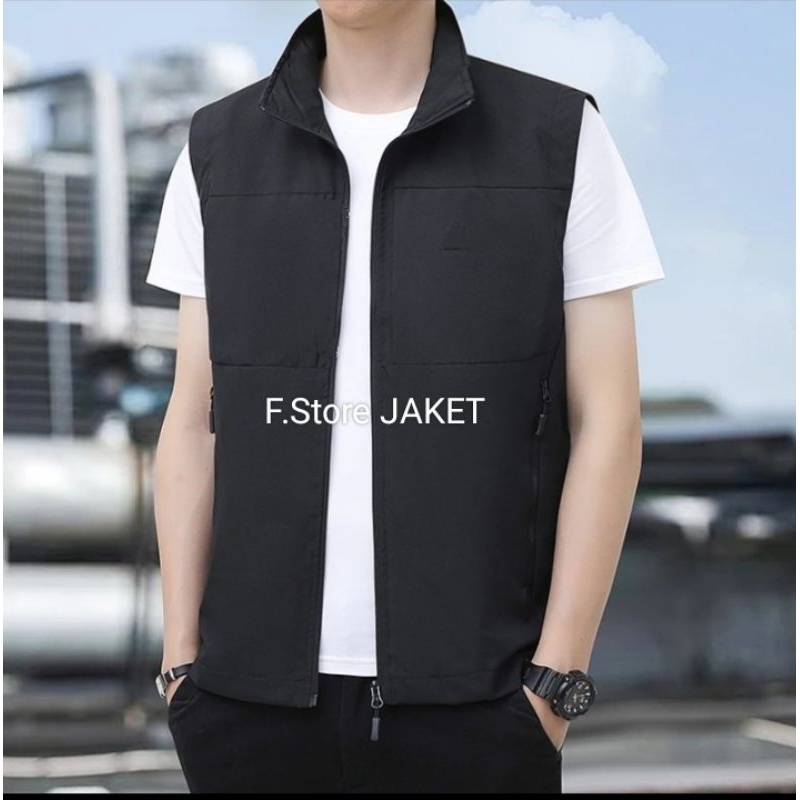 Jual Terlaris ROMPI vest PRIA keren model simpel 2 saku/ rompi motor ...