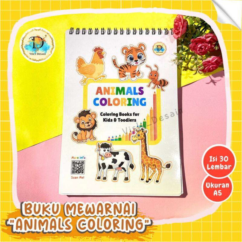 Jual Visly Desain - BUKU MEWARNAI HEWAN - ANIMALS COLORING - COLORING ...