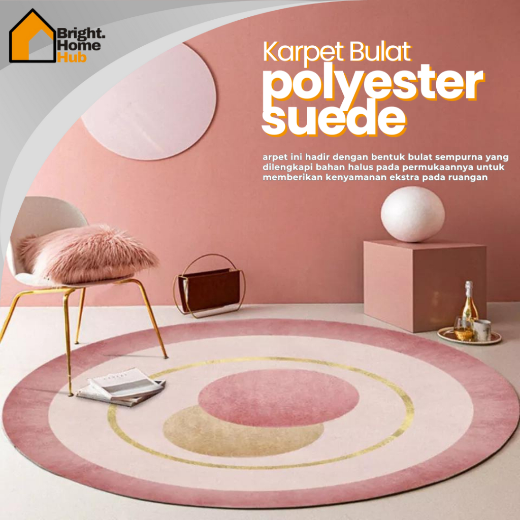 Jual Karpet Bulat Modern Youful Anti Slip Bahan Premium diameter 100cm ...
