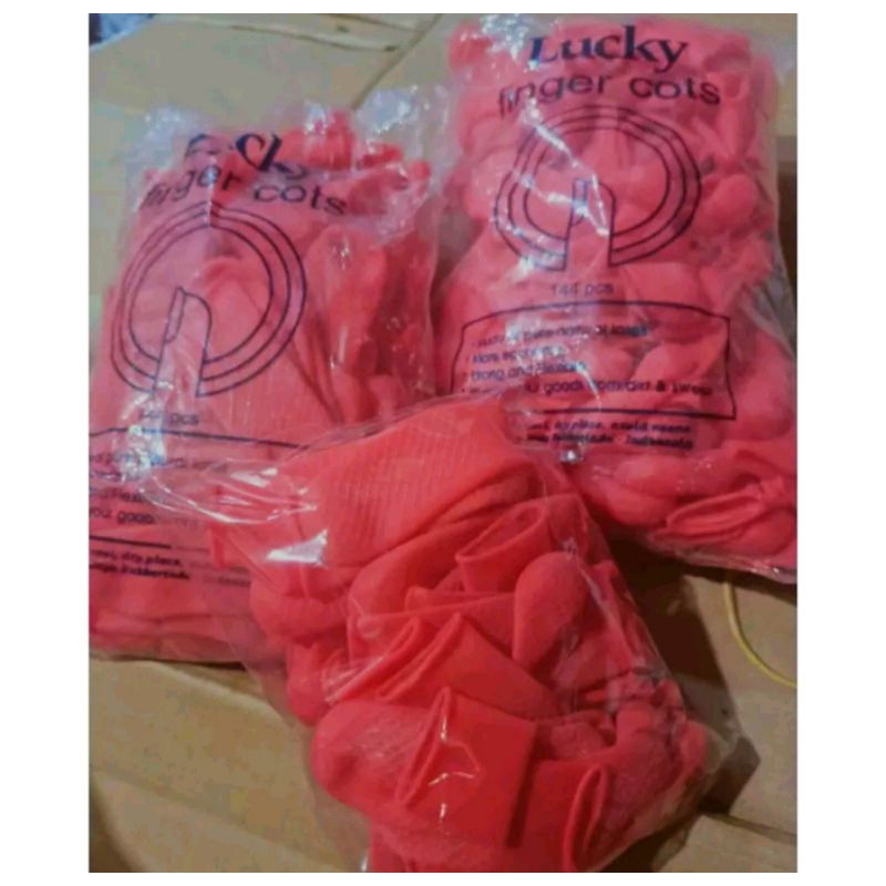 Jual 50pcs Sarung karet jari Latex jari merah melindungi jari tangan ...