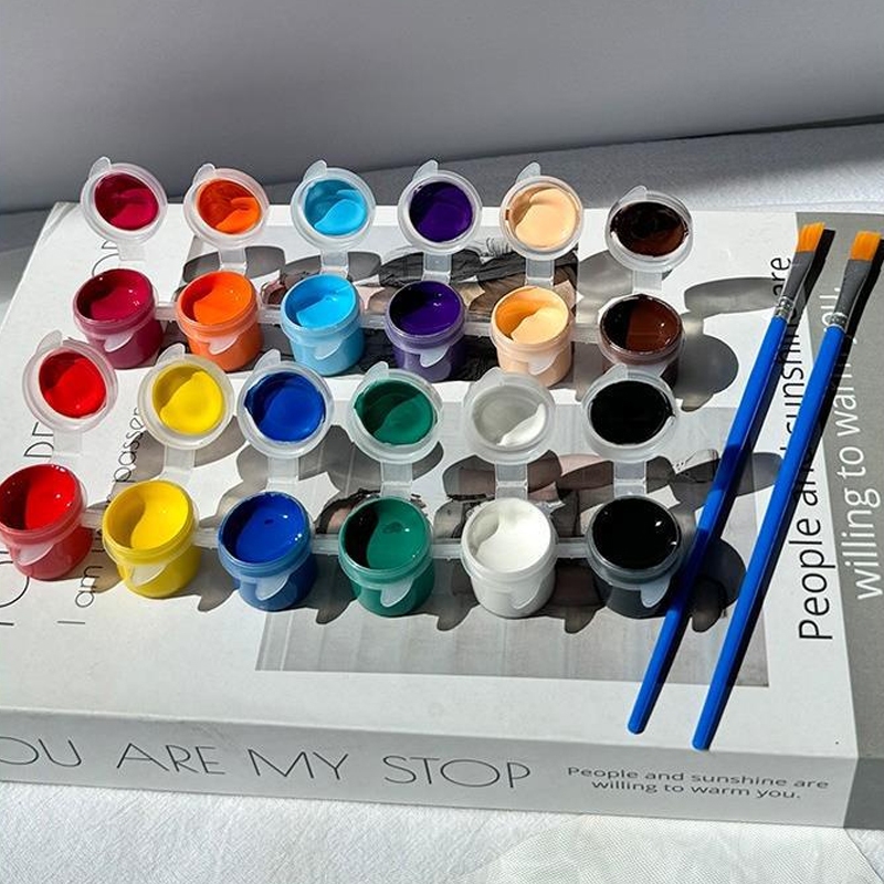 Jual Cat akrilik/cat acrylic 6 Warna 12 Warna/Cat Akrilik Perlengkapan ...