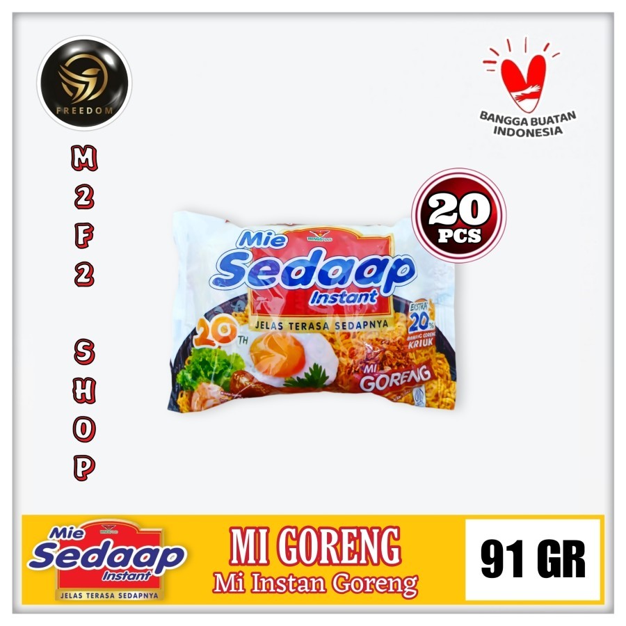 Jual Mie Sedaap Instant Mi Goreng Original | Bag - 91 gr (Kemasan 20 ...