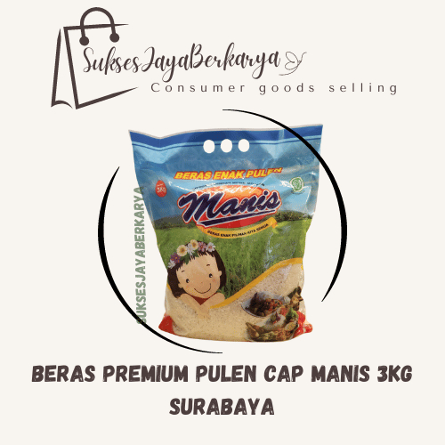 Jual Beras Premium Pulen Cap Manis 3kg/ Beras pulen Premium 3kg murah ...