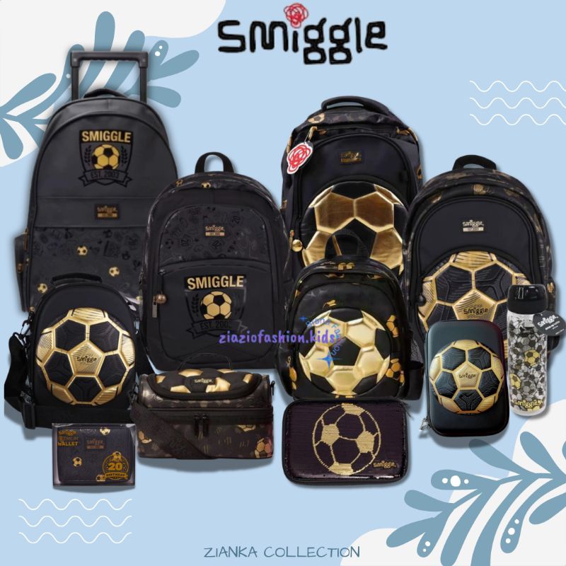 Jual SMIGGLE SET BACKPACK SET TAS SOCCER BLACK GOLD | Shopee Indonesia