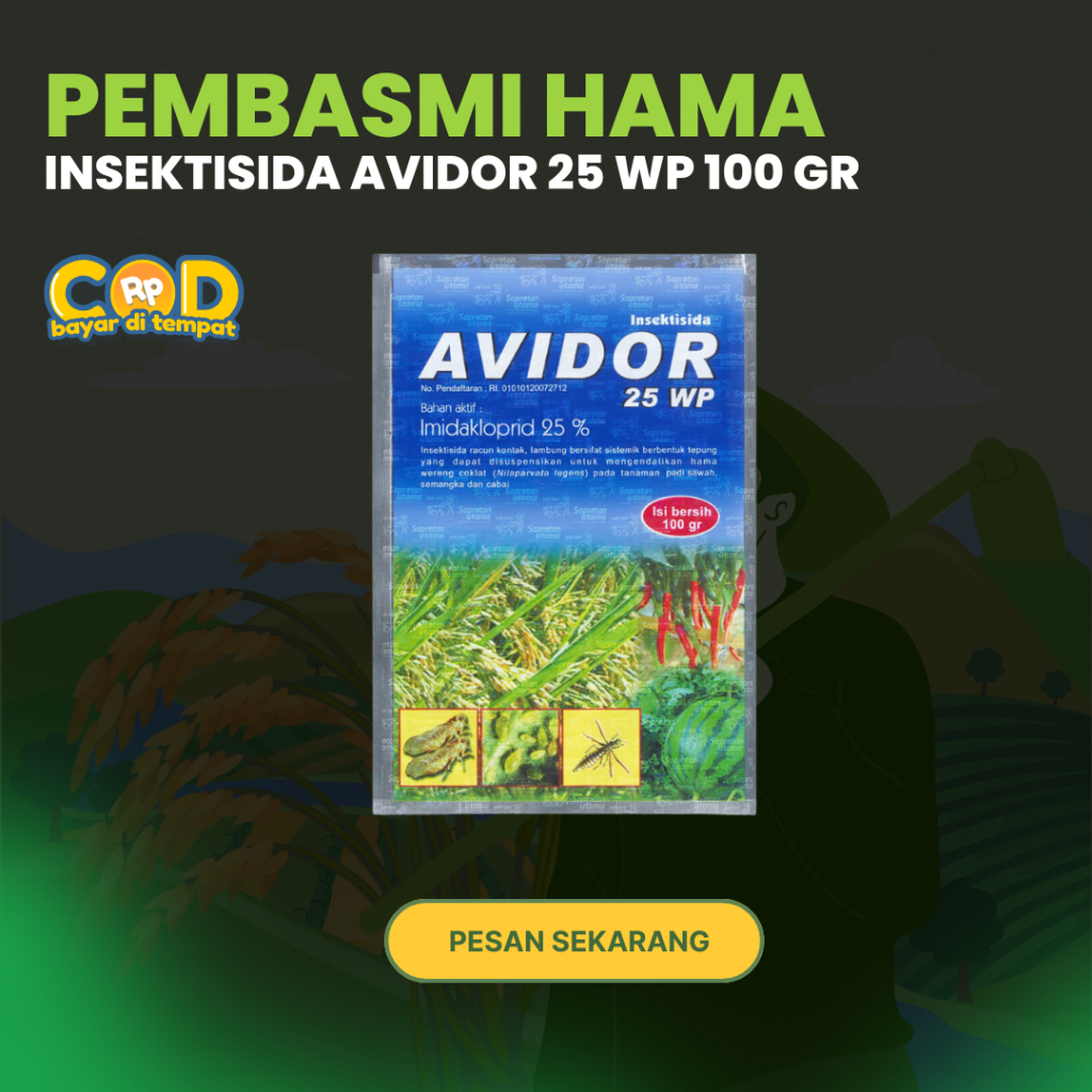Jual INSEKTISIDA AVIDOR 25 WP 100 GR PEMBASMI CABUK mengendalikan hama ...