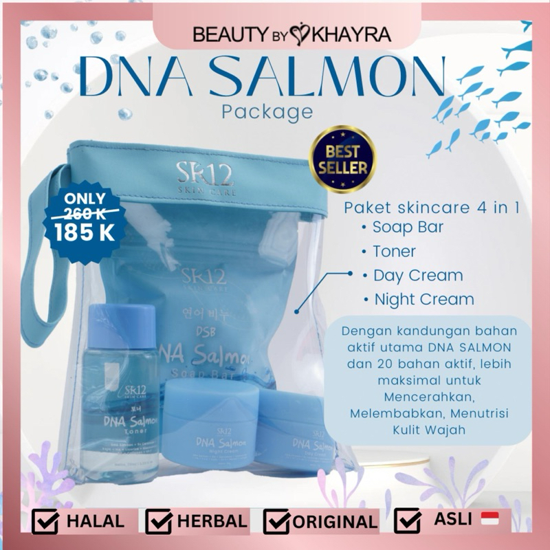 Jual PAKET SKINCARE DNA SALMON SR12 | SKINCARE BPOM HALAL | PENCERAH WAJAH | Shopee Indonesia