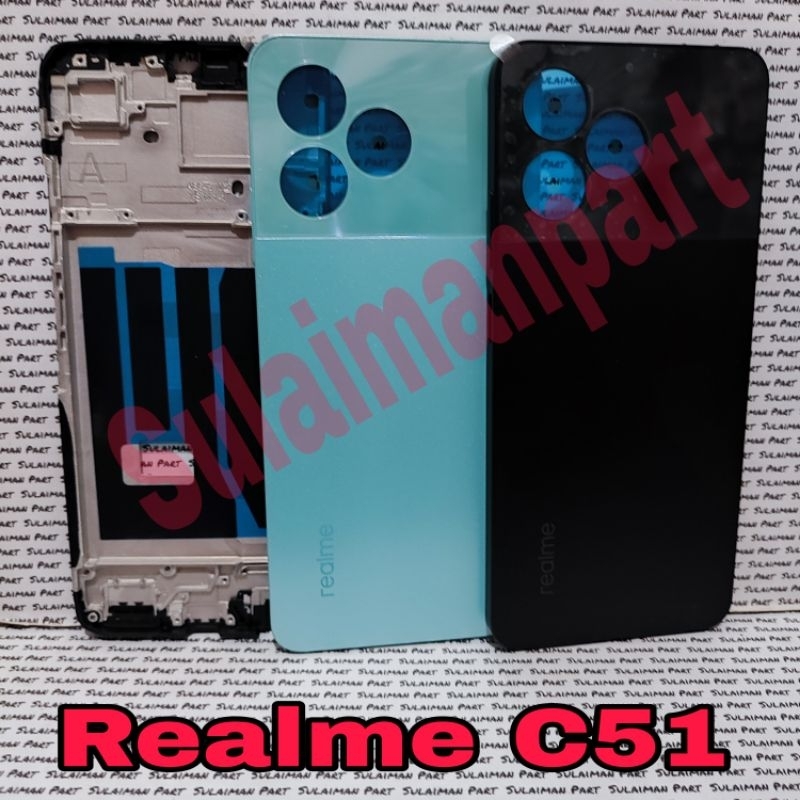 Jual CASING HOUSING KESING REALME C51 BACKDOOR + FRAME TATAKAN LCD ...