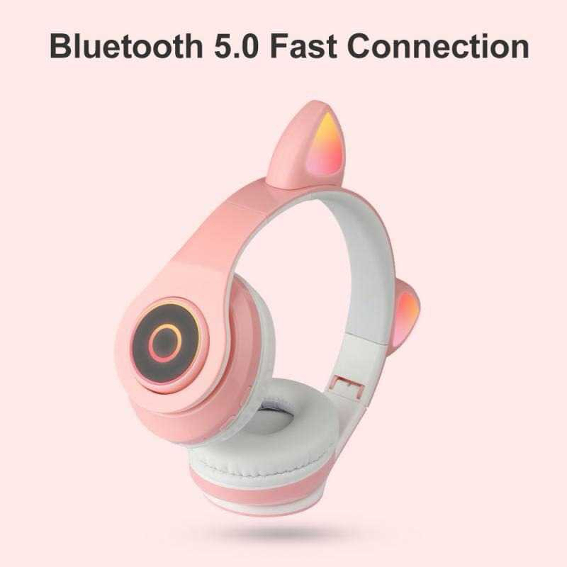 Jual Headset Headphone R LOOP Bluetooth Telinga Kucing Cute Cat Ear LED ...