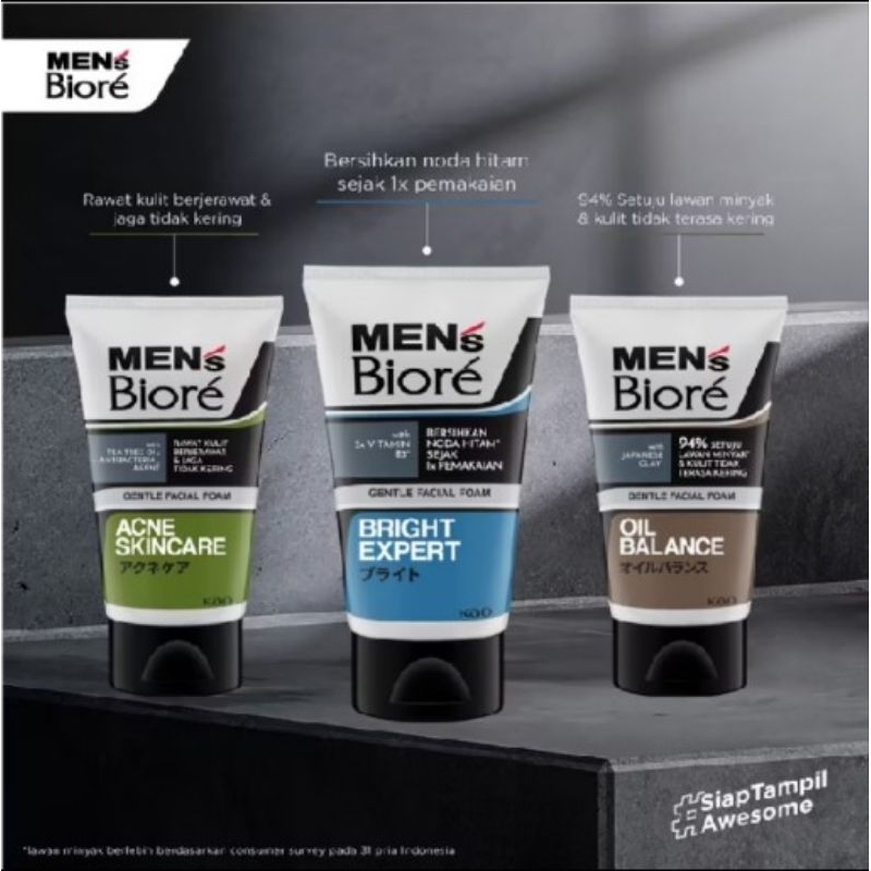 Jual Biore men Facial wash Acne Skincare 100 gr | Shopee Indonesia