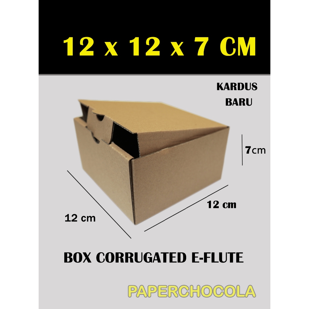 Jual KARDUS 12x12x7 Cm /BOX KARTON CORUGATED DIECUT E - FLUTE | Shopee ...