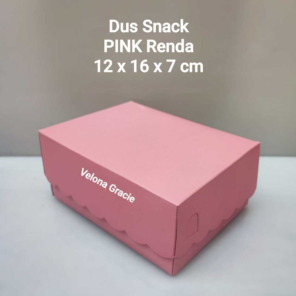 Jual Dus PINK 12x16 Renda isi 50 pcs Kotak Kue Snack Box Baby Pink ...