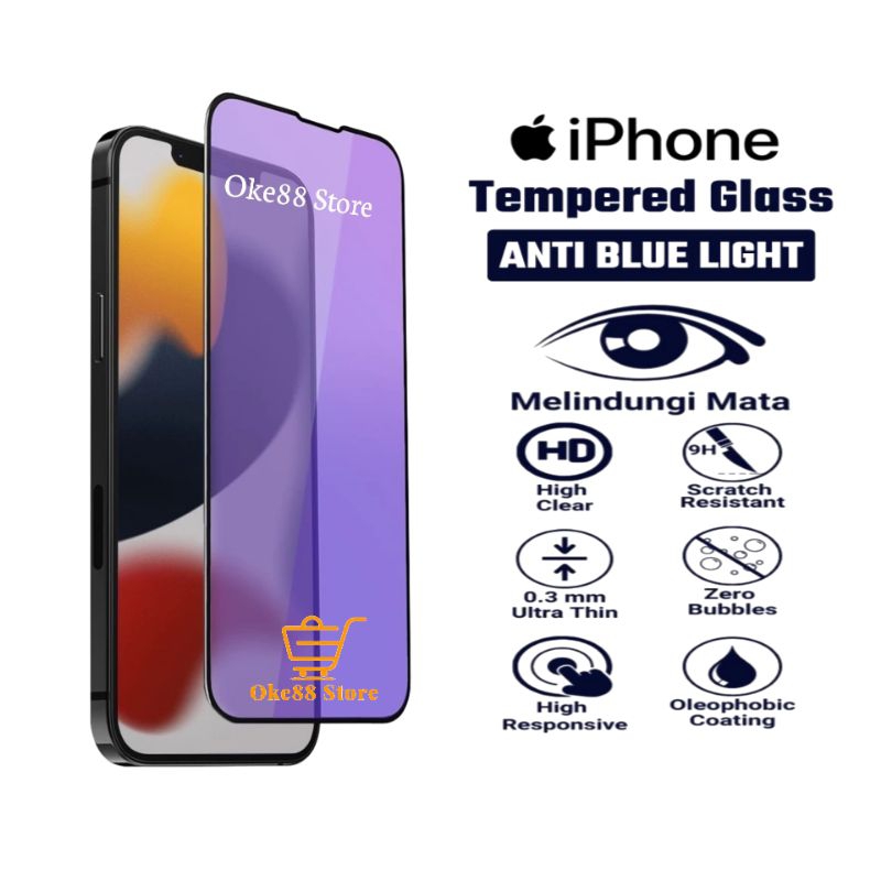 Jual Tempered Glass Anti Blue Light Iphone 16 16 Pro 16 Plus 16 Pro Max Pelindung Layar Anti ...