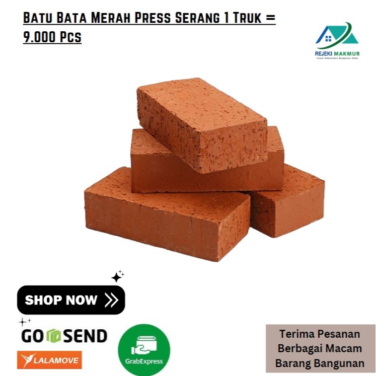 Jual Batu Bata Merah Press Serang 1 Truk = 9.000 Pcs | Shopee Indonesia