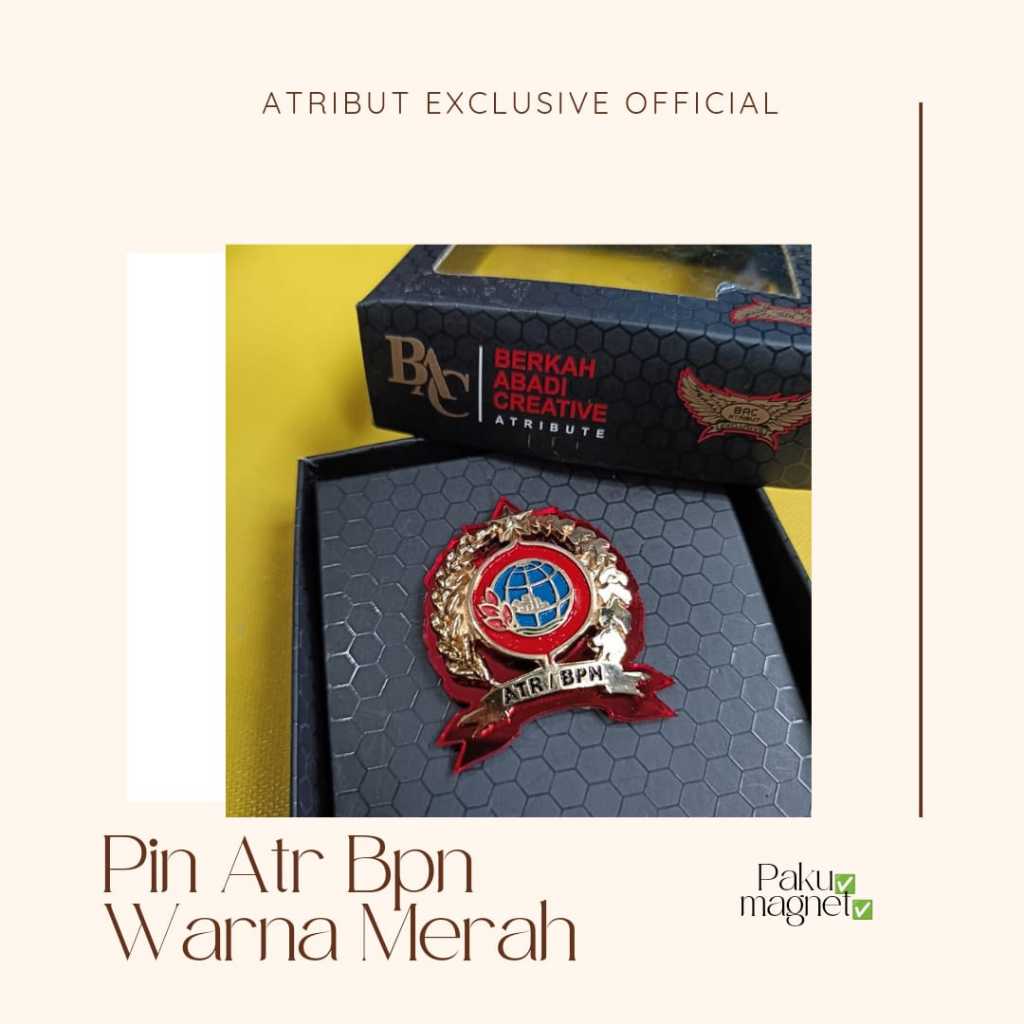 Jual PIN ATR BPN CAT MERAH AKRILIK EXCLUSIVE | Shopee Indonesia