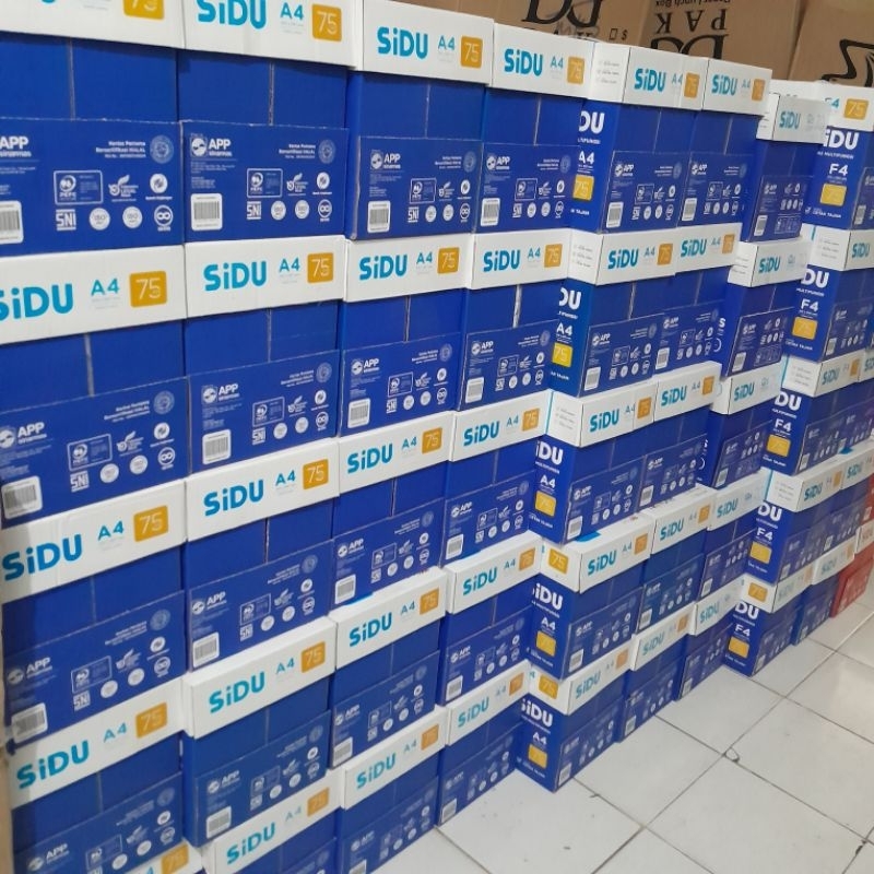 Jual 1 DOS 5 RIM KERTAS A4 75 / A4s 75 / A4 80 / F4 75 GSM SIDU KERTAS ...