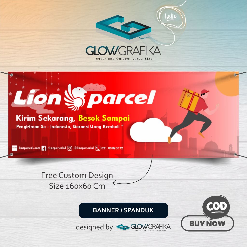 Jual Cetak Spanduk Banner Lion Parcel | Shopee Indonesia