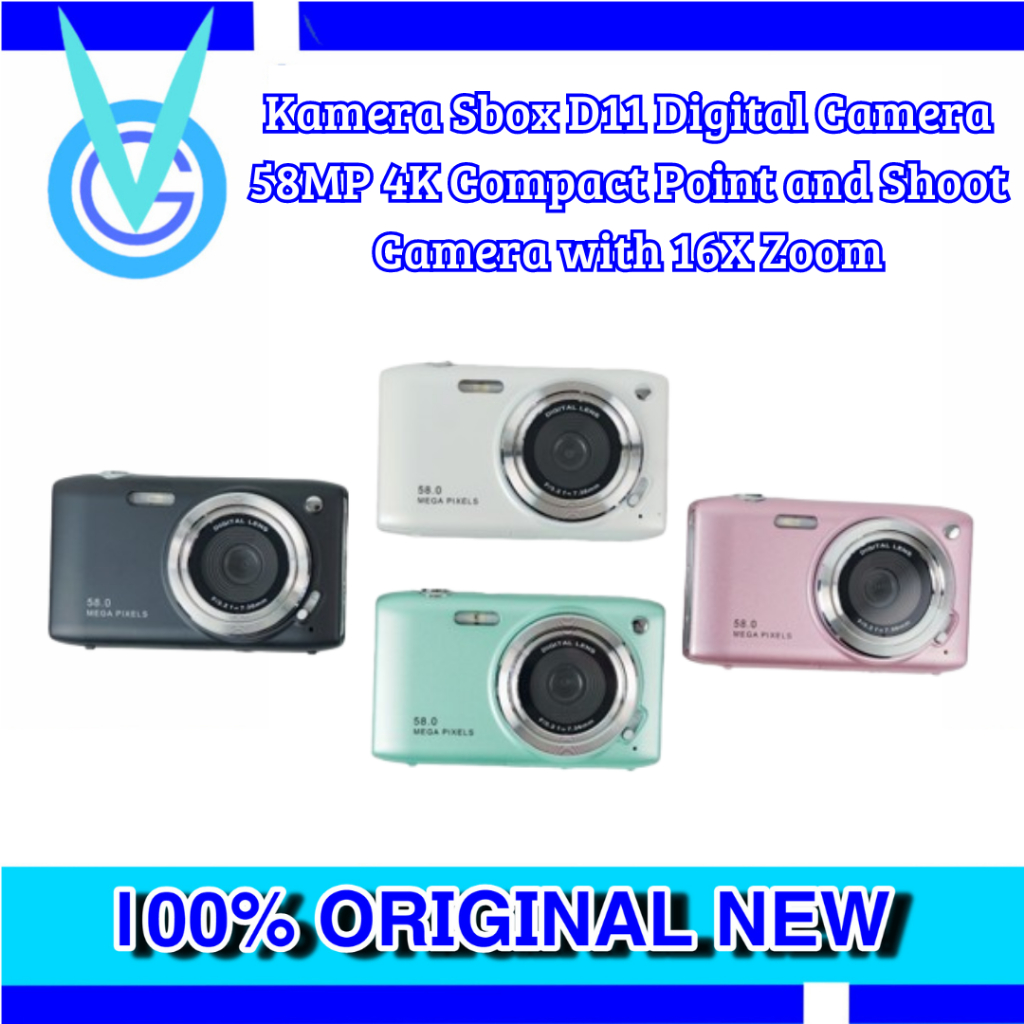 Jual Kamera Sbox D11 Digital Camera, 58MP 4K Compact Point and Shoot ...