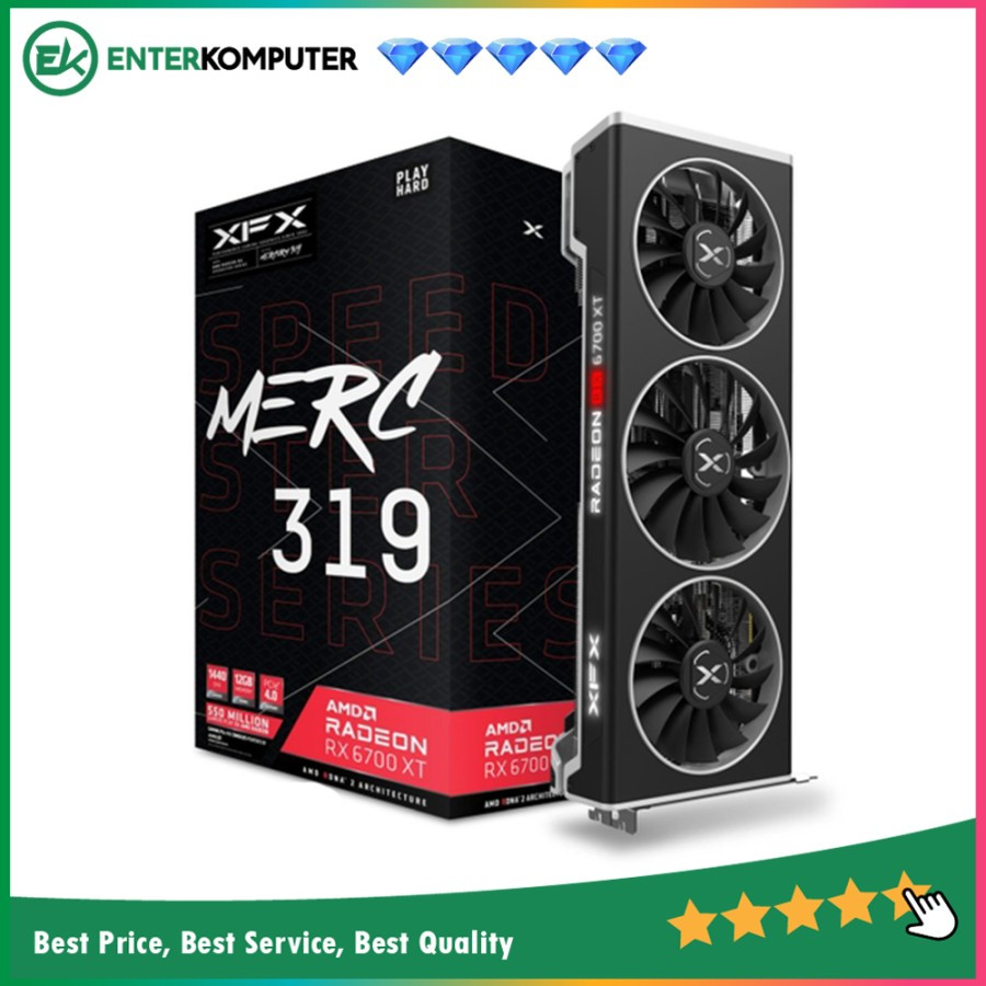 Jual XFX Radeon RX 6700 XT BLACK 12GB GDDR6 SPEEDSTER MERC319 - RX ...
