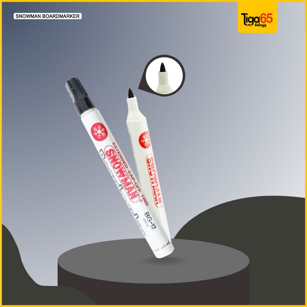 Jual Spidol Hitam Whiteboard / Spidol Papan Tulis (1PCS) Snowman BG-12 ...