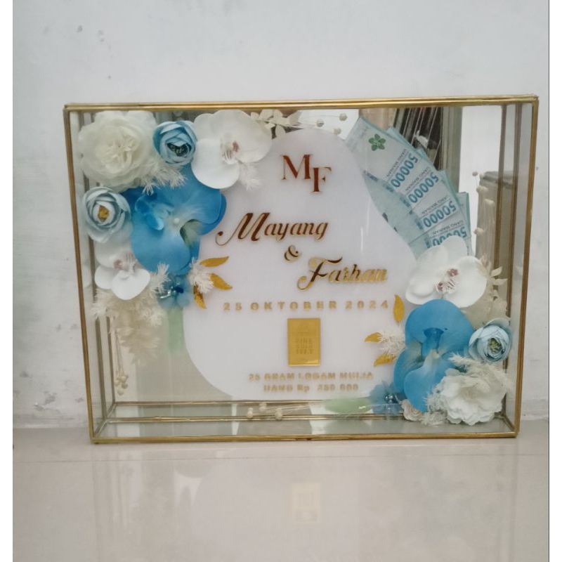 Jual frame mahar 40*30 free packing kayu/frame mahat wedding /kotak ...