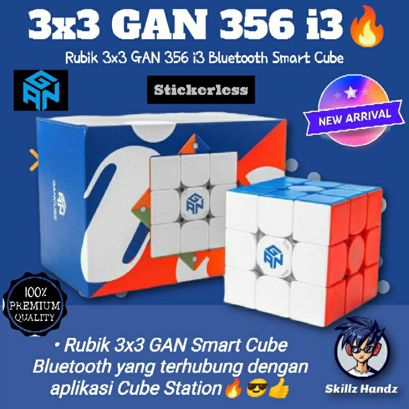 Jual Cube 3x3 GAN 356 i3 Bluetooth Smart Cube (Stickerless) Cube Pintar | Shopee Indonesia