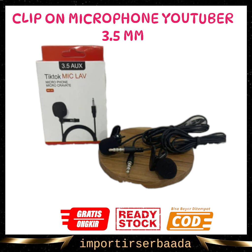 Jual IMP- CLIP ON MICROPHONE YOUTUBER /MYT CLIP ON MIC 3.5 MM | Shopee Indonesia