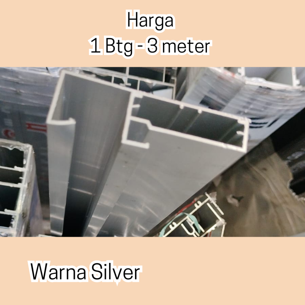 Jual FRAME Aluminium SILVER Handle Kaca Pintu Lemari Kitchen Profil 3 ...