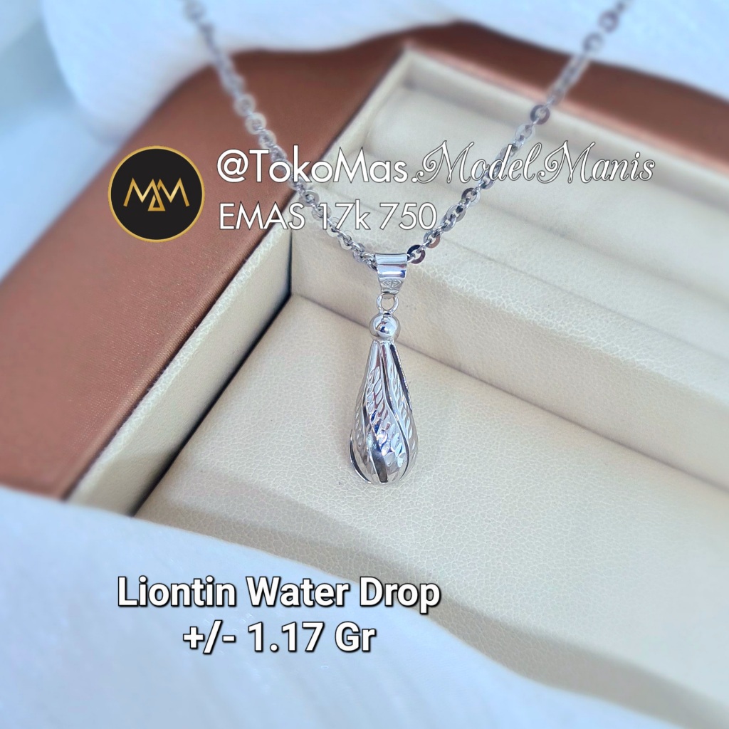 Jual Liontin Water Drop Ukir Ulir Putih 750 kadar 17k | Shopee Indonesia