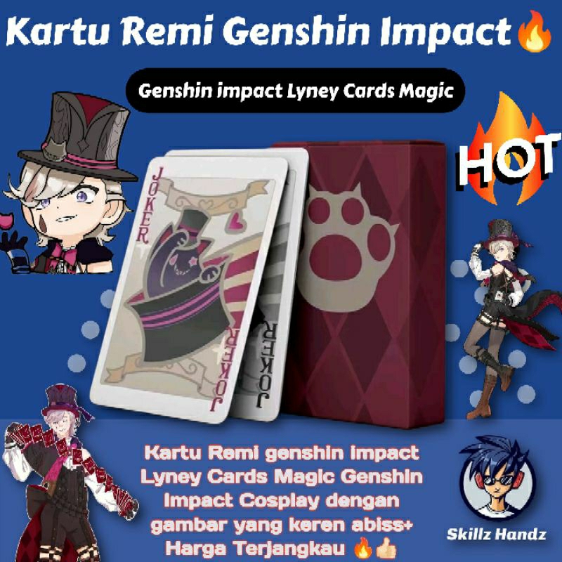 Jual Kartu Remi Genshin impact Lyney Cards Magic Genshin Impact Cosplay ...