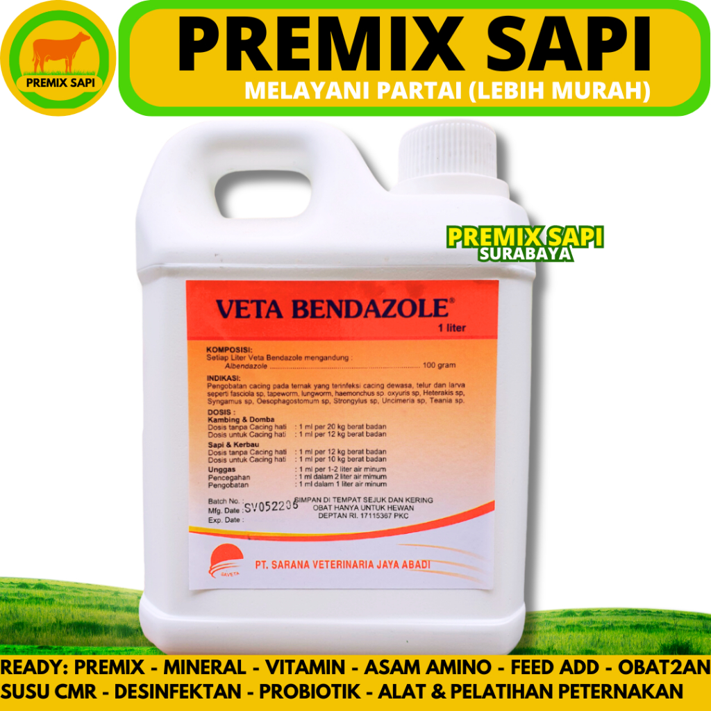 Jual VETA BENDAZOLE 1 LITER - Obat Cacing Ternak - Obat Cacing Sapi ...