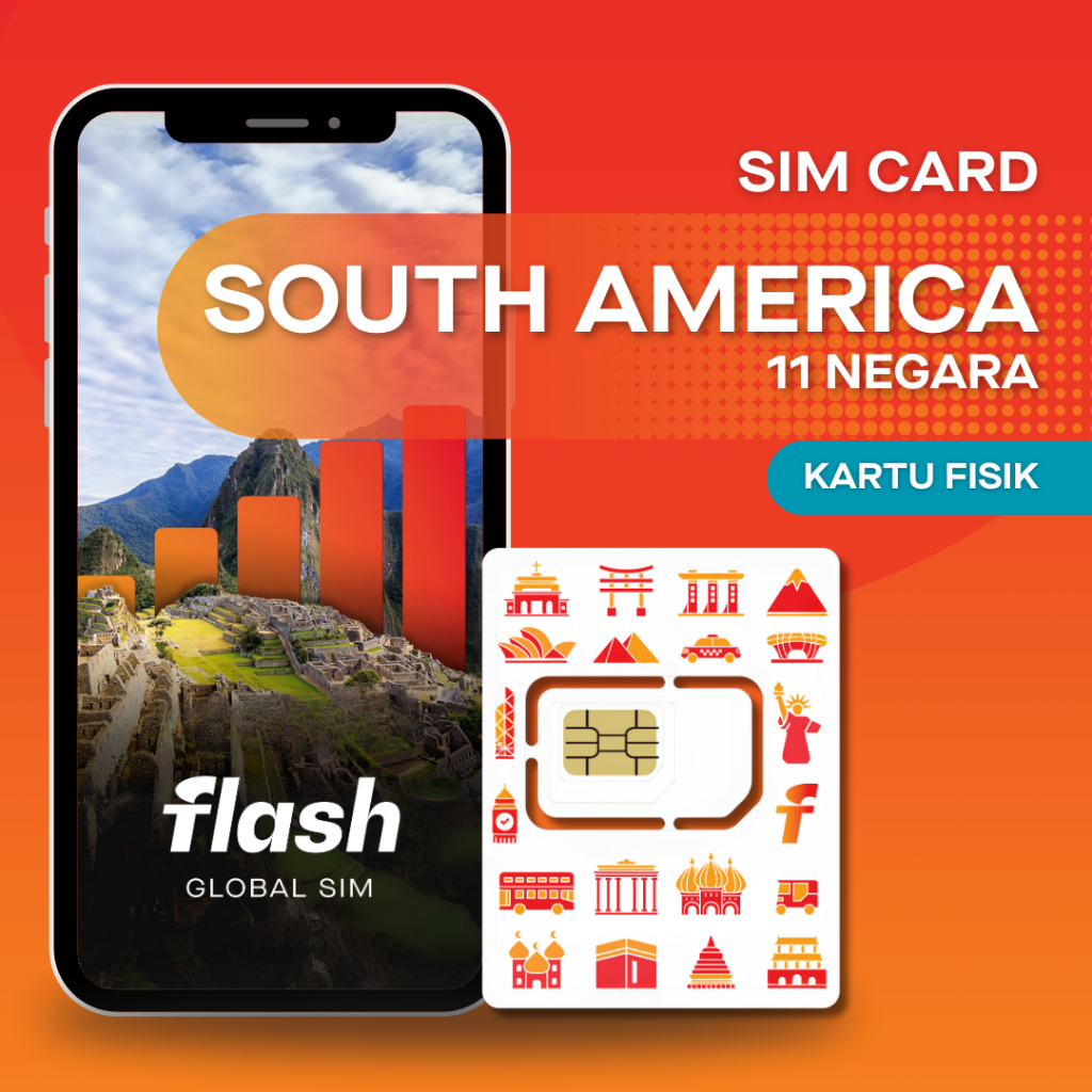 Jual SIM Card South America 11 Countries Flash Global SIM (Argentina ...