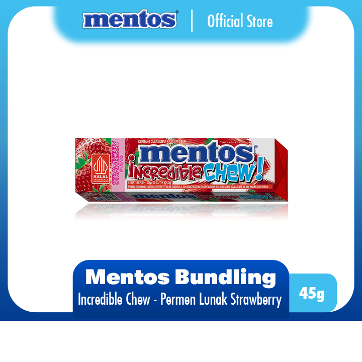 Jual Mentos Incredible Chew Strawberry 45g - Permen Karet Rasa Stroberi ...
