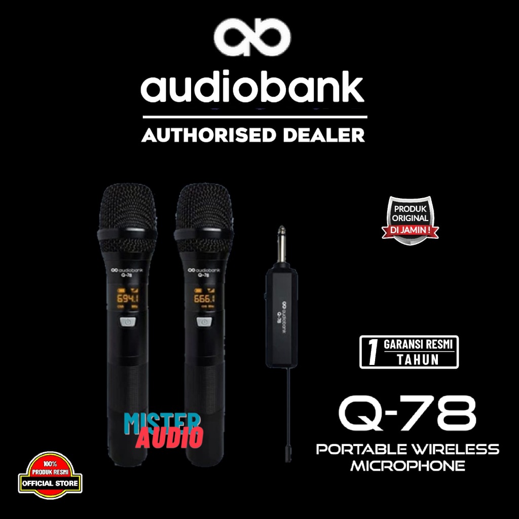 Jual Audiobank Q-78 / Q 78 / Q78 Portable Wireless Microphone Original | Shopee Indonesia