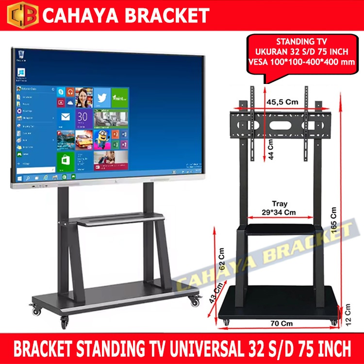 Jual Bracket standing tv led 32, 43, 50, 55.60,65, 70,75 inch/ Braket ...