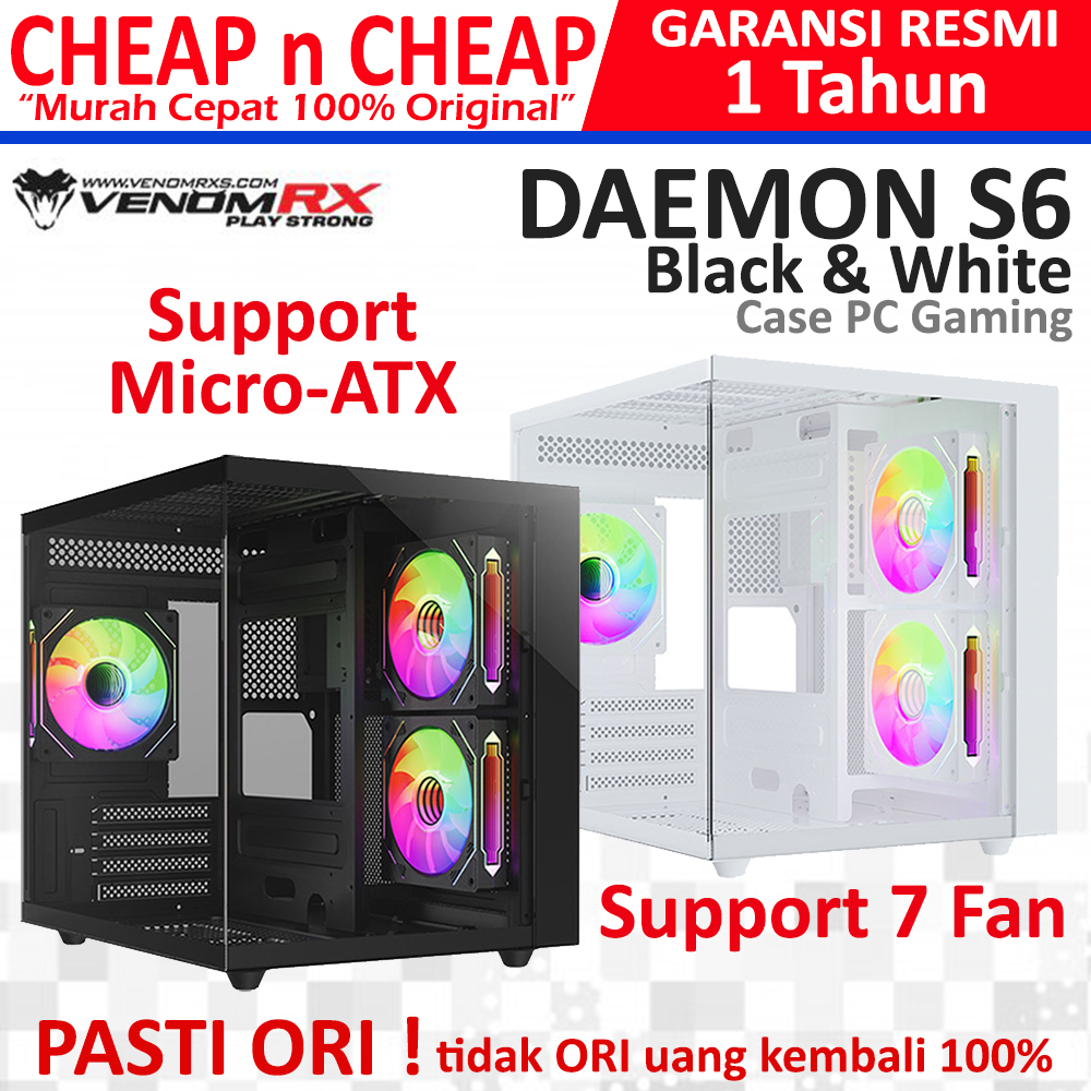 Jual VenomRX Daemon S6 Black White - Case Casing PC Komputer Gaming ...