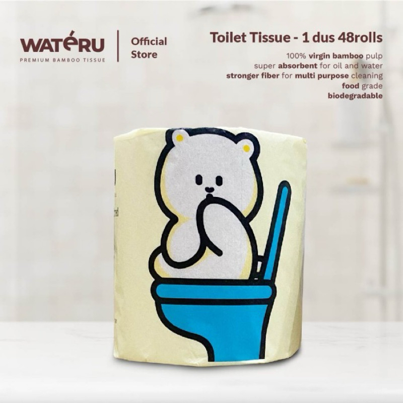 Jual Wateru Premium Bamboo Tissue / Tisu Bambu - ECER Toilet Single ...