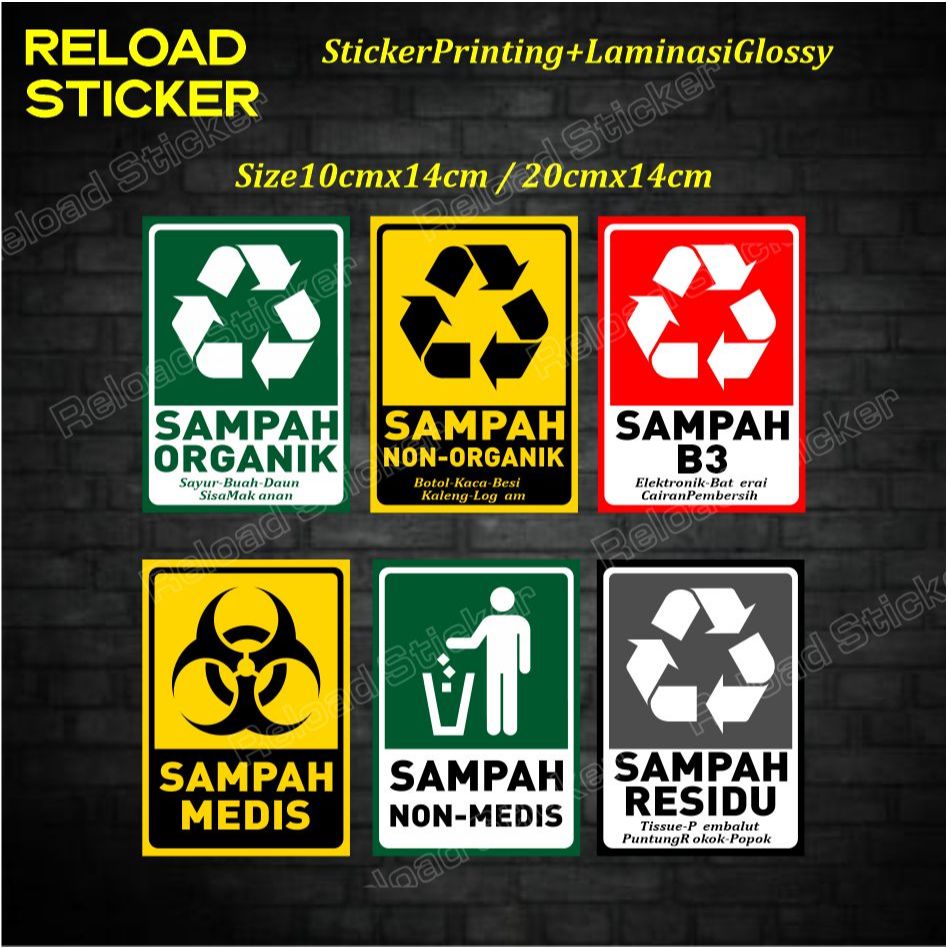 Jual Stiker Sampah Stiker Jenis Sampah Waterproof Organik Non Organik ...