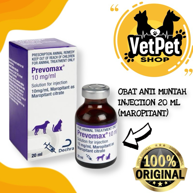 Jual Prevomax Dechra Maropitant citrate injection 20 ml Obat Anti ...