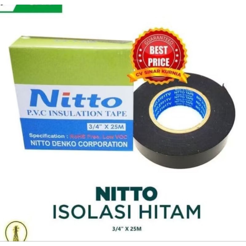 Jual Isolasi Listrik Nitto 3/4x25m ( 1pcs ) | Shopee Indonesia