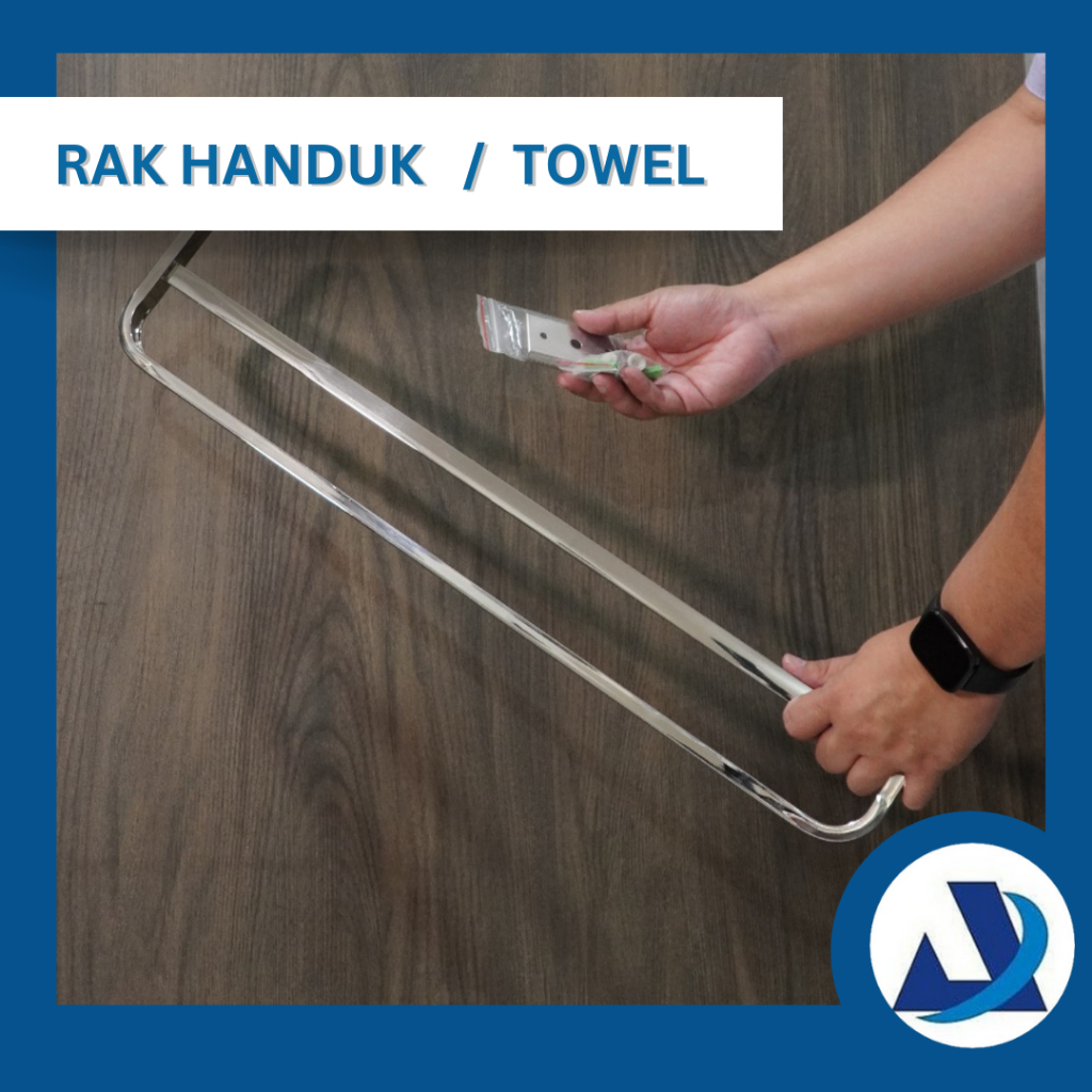 Jual Rak Handuk Towel Rack Minimalis 2 Batang Model Kotak Silver ...