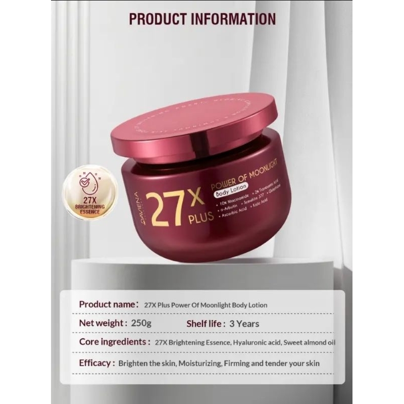 Jual ("NEW FORMULA") DAVIENA 27X PLUS POWER OF MOONLIGHT BODY LOTION ...