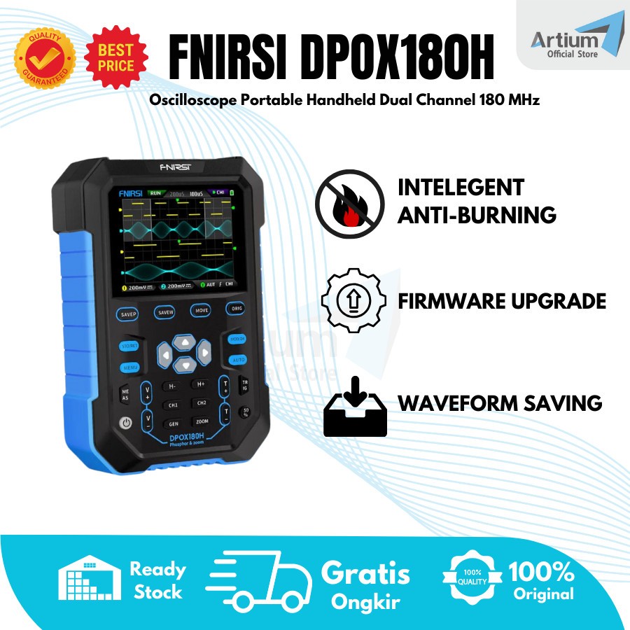 Jual FNIRSI DPOX180H Oscilloscope Portable Handheld Dual Channel 180 MHz | Shopee Indonesia