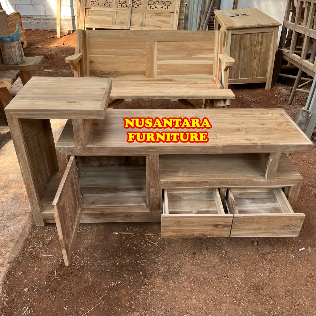 Jual Bufet / Meja TV Minimalis Mentahan / Meja TV Model L Termurah ...