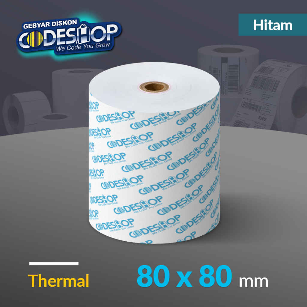 Jual Codeshop Custom Watermark Logo Kertas Thermal 80x50 mm Struk ...