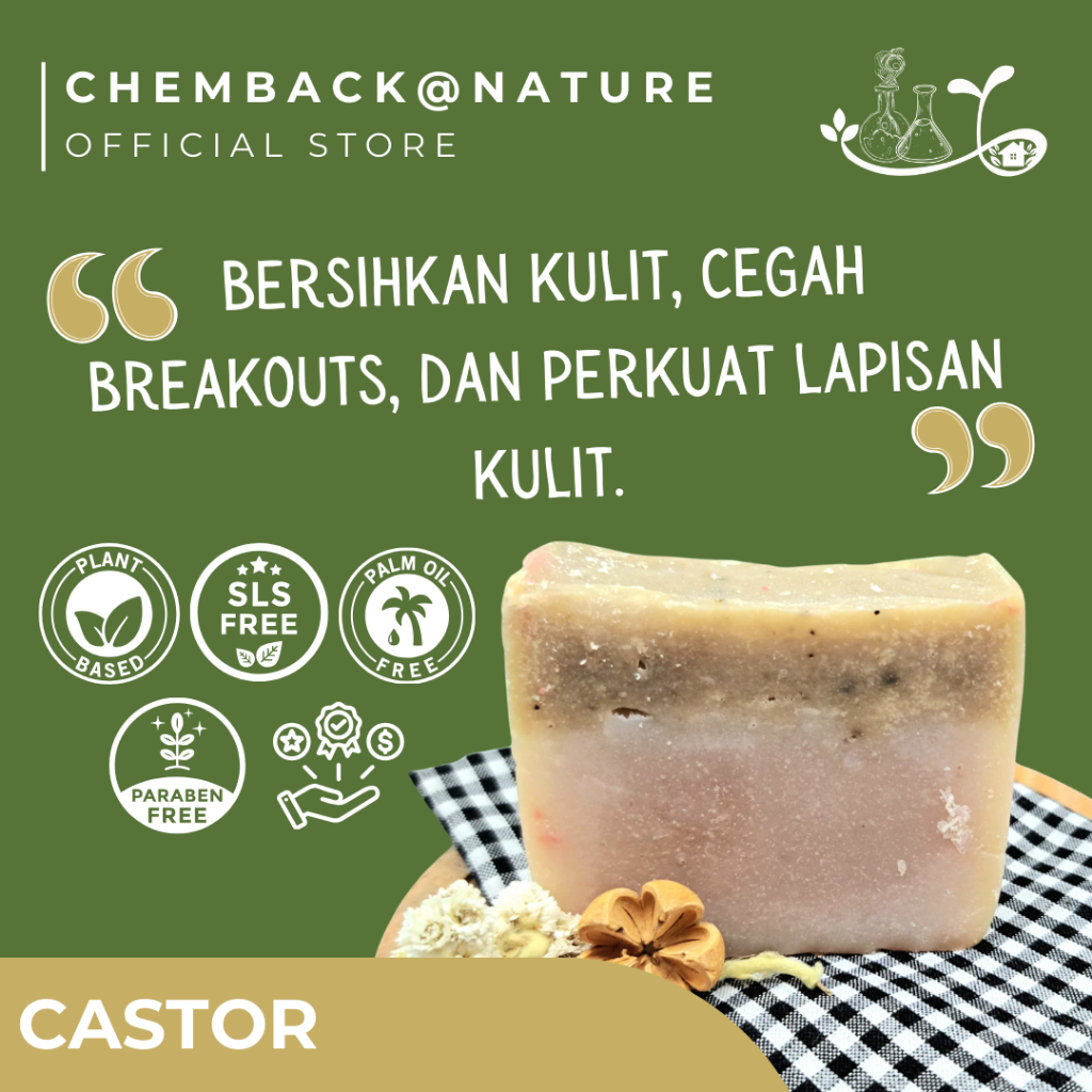Jual CASTOR SOAP BAR | SABUN ORGANIK ATASI JERAWAT | Shopee Indonesia