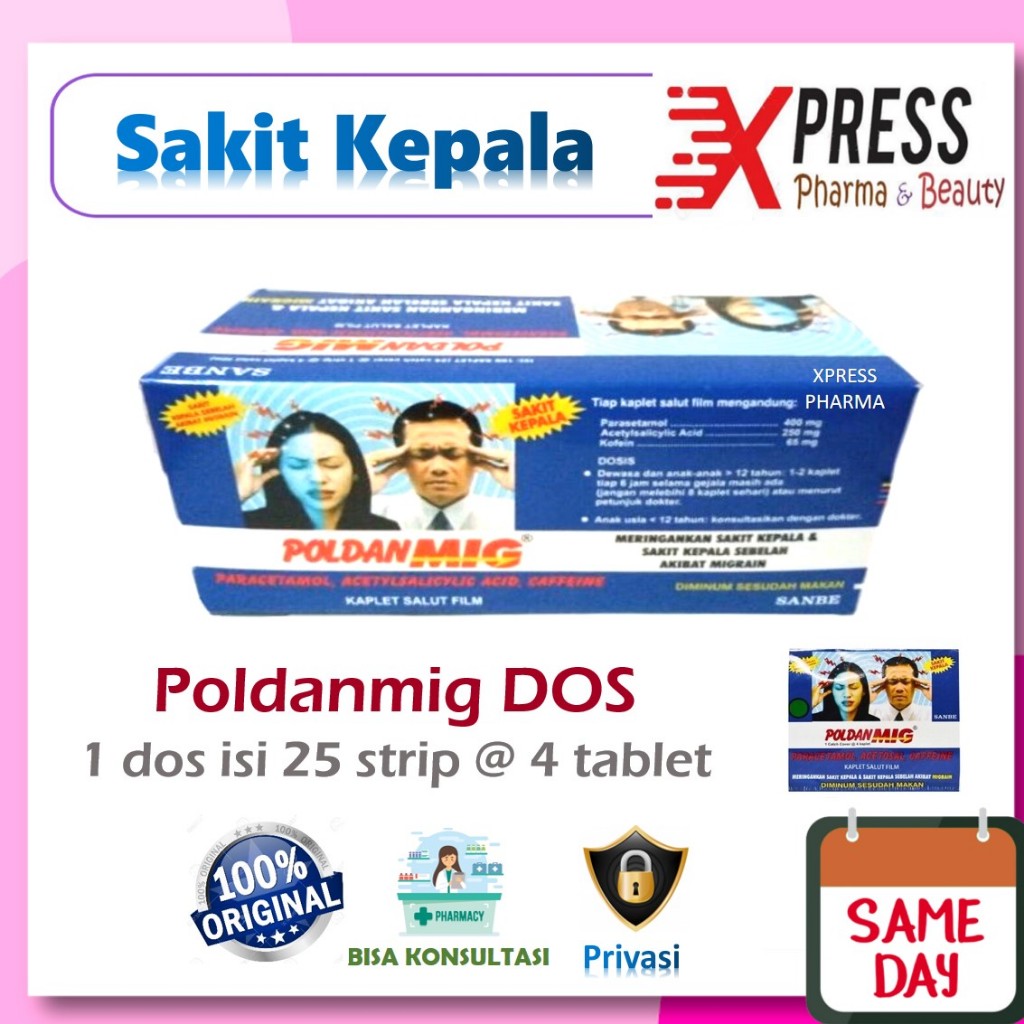 Jual ⚡XPRESS⚡ DOS Poldanmig isi 25 strip 4 tablet Pol Dan Mig Poldan ...