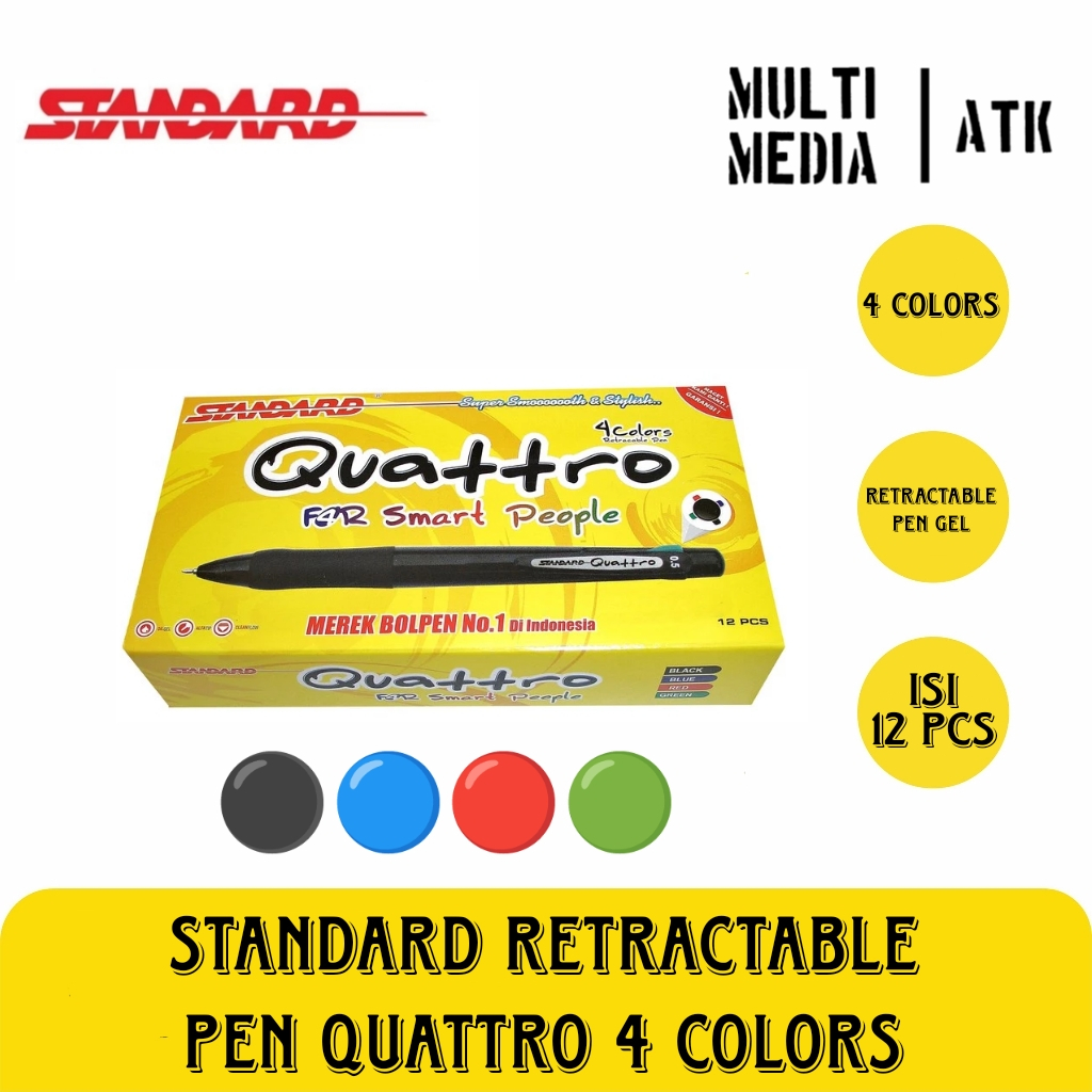 Jual BALLPOINT / PULPEN STANDARD QUATTRO 4 COLORS RETRACTABLE ...
